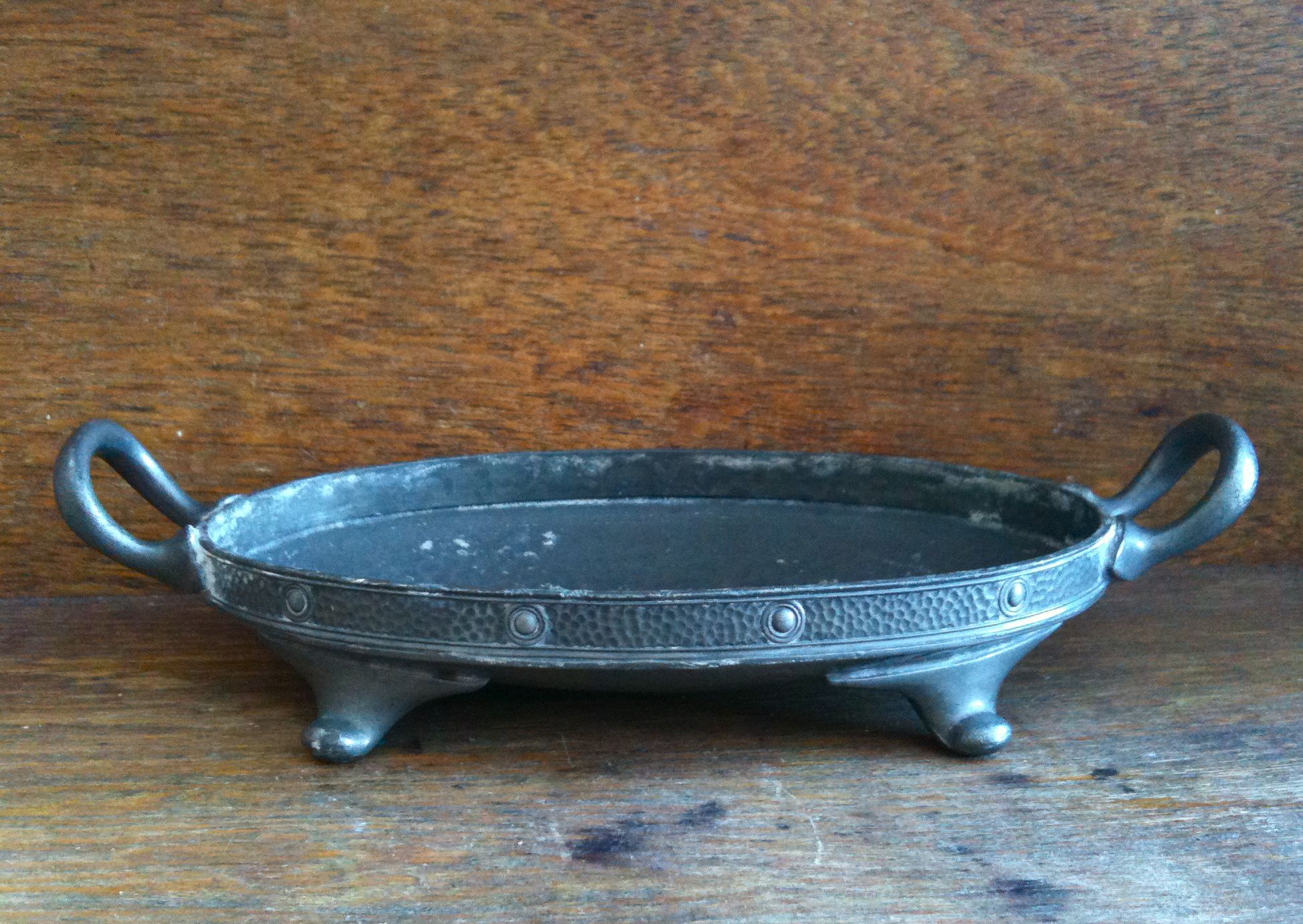 Antique English Small Pewter Tray on Luulla